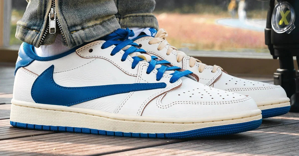 Jordan 1 Retro Low OG SP Fragment x Travis Scott Sail Military Blue ...